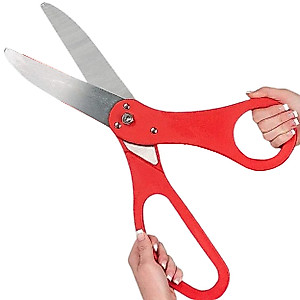20" Red Scissors for Grand Opening – Red Giant Scissors for Ribbon Cutting Ceremony Heavy Duty Scissors Giants Ribbon Cutting Scissors for Special Events Inaugurations and Ceremonies