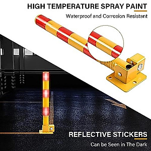 TzUfa Car Parking Space Lock Bollard, High Visibility Yellow and Red Lockable Fold Down Car Parking Barrier Post, Private Car Park Driveway Guard Saver Blocker with Locking Base (Color : Red)