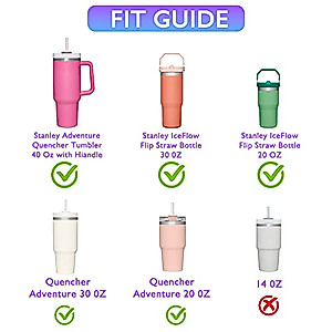 Zukro 2 Pack Silicone Boot for Stanley The Quencher H2.0 & IceFlow Flip Tumblers - Fits 20 oz, 30 oz, and 40 oz Quencher - Anti-Slip Bottle Bottom Bumper Sleeve Cover - Accessories for Stanley cup