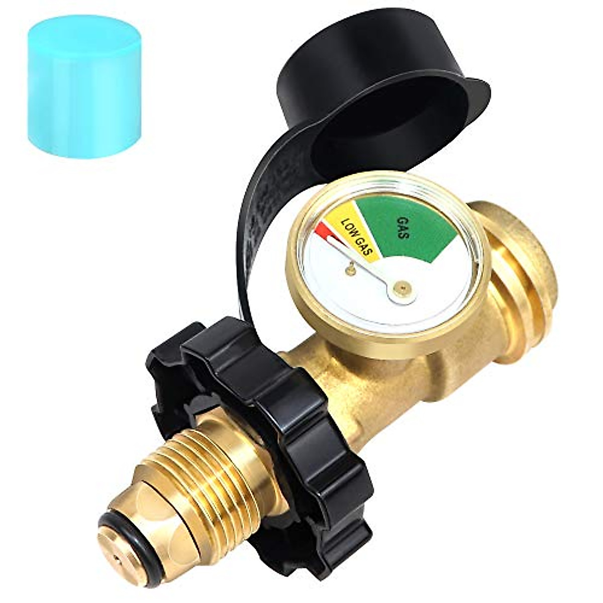 LONGADS Propane Tank Adapter Converts POL LP Tank Service Valve to QCC1/Type1 with Propane,Adapter with Propane Tank Gauge Propane Tank Adapter Old to New Connection Type for Propane Tank Equipment
