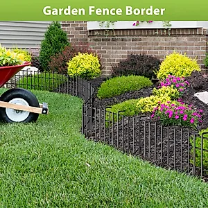 OUSHENG 1.5'' Spacing Animal Barrier Fence for Dogs, 10 Panels Rustproof Metal Anti Doggie Digging Garden Border, Under Ground Fencing Bottom Puppy Blockers Stakes for The Yard, 17in (H) X 10ft (L)