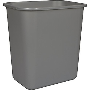 Storex Medium Waste Basket, 15 x 10.5 x 15 Inches, Gray, Case of 6 (STX00711U06C)