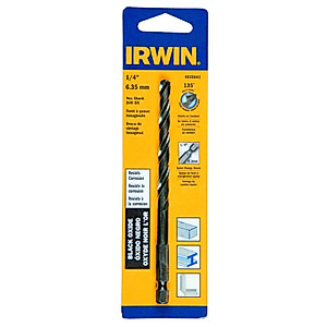 Irwin Tools 4935641 Oxide Hex Shank Drill Bit, 1/4-Inch, Black
