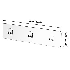 Orimade 4 Pack Strong Transparent Wall Adhesives, 2.75 x 8.66 in (7x22cm) Adhesive Pad Hook Strip Waterproof Rustproof for Shower Caddy Organizer Shelf, Kitchen Rack, Bathroom Storage