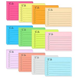 (12 Pack) to Do List Sticky Notes, 3x4 in Post, 504 Sheets to Do lined Sticky Notes, 12 Colors to Do List Notepad, to Do List Planner, Daily to Do List Notepad, to Do Notepad, Todo List Notepad