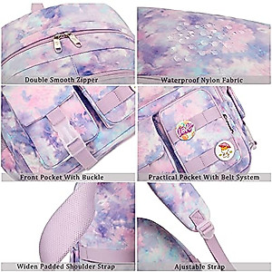 Hidds Laptop Backpacks 16 Inch School Bag College Backpack Anti Theft Travel Daypack Bags Bookbags for Teens Girls Women Students (Tie-Dye Purple)