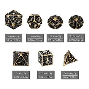 DND Metal Hollow dice Set, Medusa Design (Free Metal Box) dice Suitable for DND Dungeons and Dragons Roleplaying Game MTG d&d dice (Medusa Design)