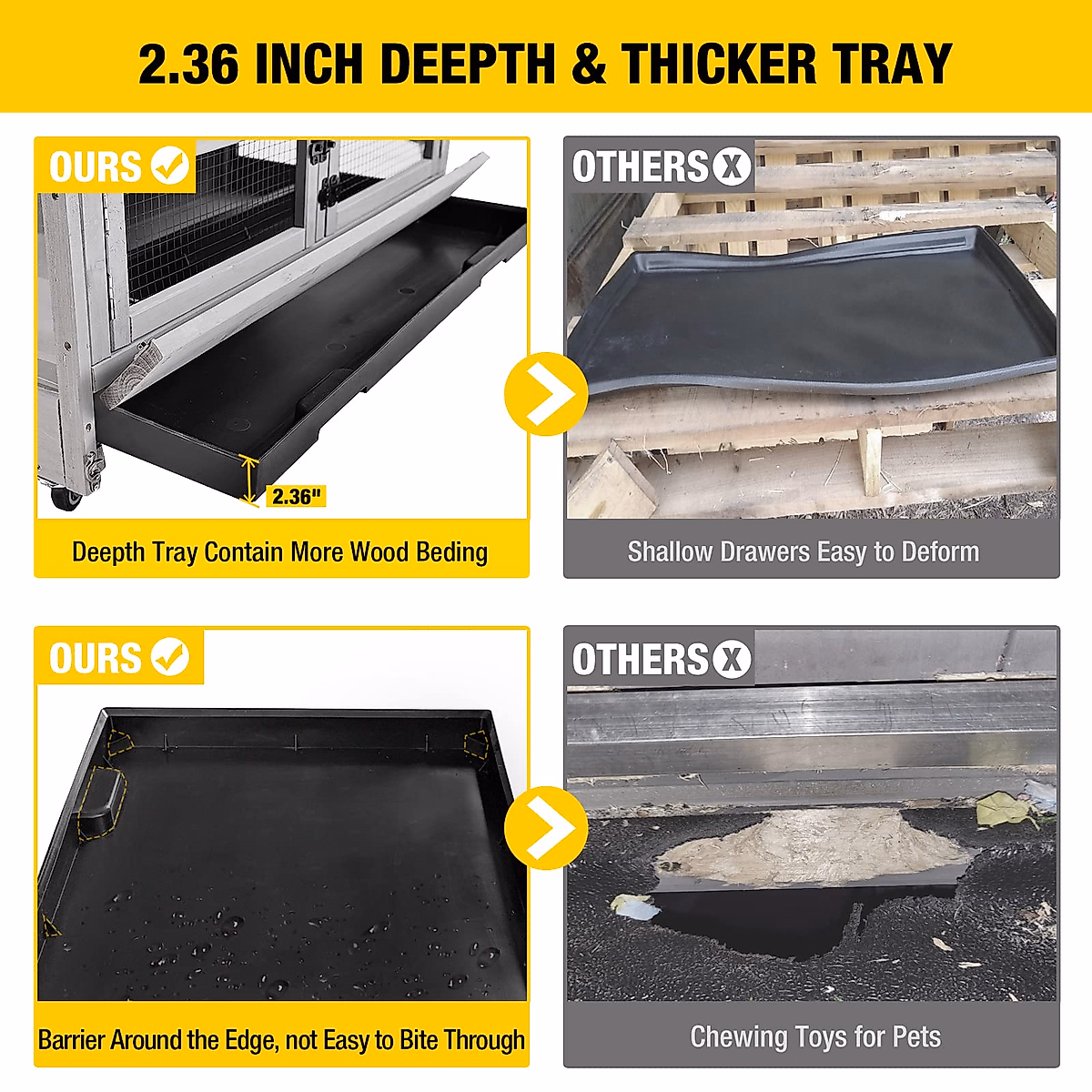 Aivituvin Guinea Pig Cage Chew Proof Hamster Cage Metal Frame Rat House Small Animal Habitat Critter Nation Cage 2 Levels Double Use Movable