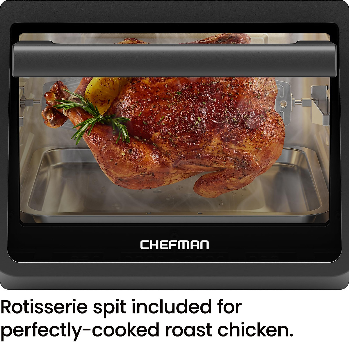 Chefman 12-Quart 6-in-1 Air Fryer Oven with Digital Timer, Touchscreen, and 12 Presets - Family Size Countertop Convection Oven, Dishwasher-Safe Parts