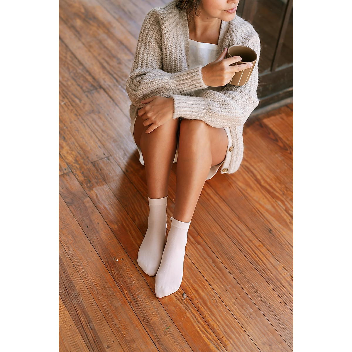 MELUSA Women’s 5 Pairs Bamboo Ankle Socks, Soft Lightweight Breathable Seamless Toe Socks (Rainbow set)