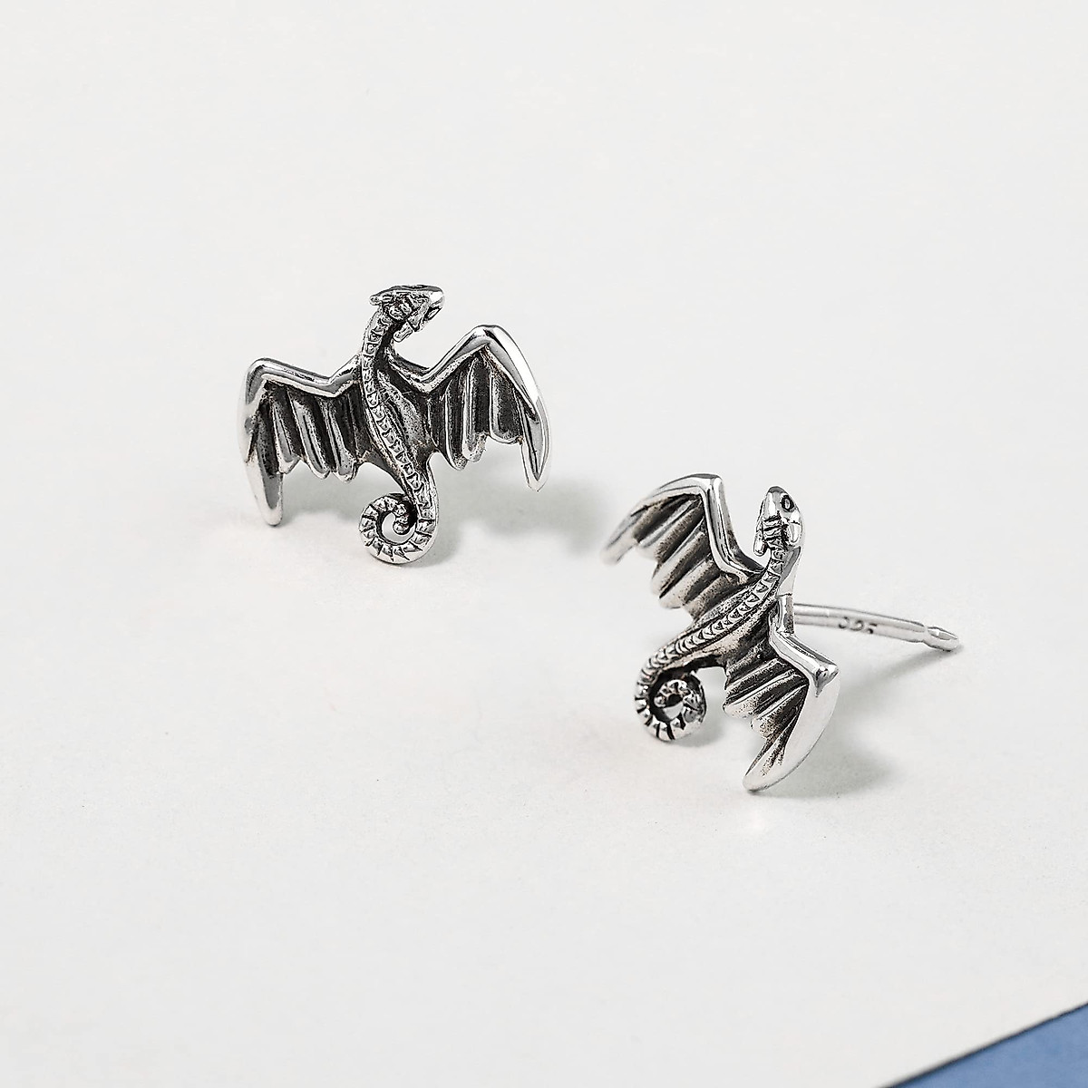 Boma Jewelry Sterling Silver Dragon Stud Earrings