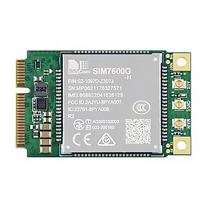 Waveshare SIM7600G-H-PCIE SIMCom Original 4G LTE Cat-4 Module Global Coverage with GNSS Support Mini-PCIe Connector LTE-TDD LTE-FDD HSPA+ GSM GPRS Edge