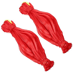 HANABASS 200pcs Mesh Produce Bags Seafood Boiling Bags Onion Fruits Mesh Produce Bags Reusable Net Bags for Vegetables and Fruits Boiling Bags for Cooking Crab Shellfish Crawfish Red