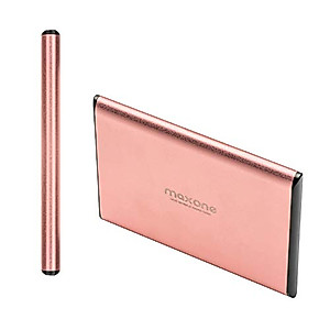Maxone 320GB Ultra Slim Portable External Hard Drive HDD USB 3.0 for PC, Mac, Laptop, PS4, Xbox one - Rose Pink