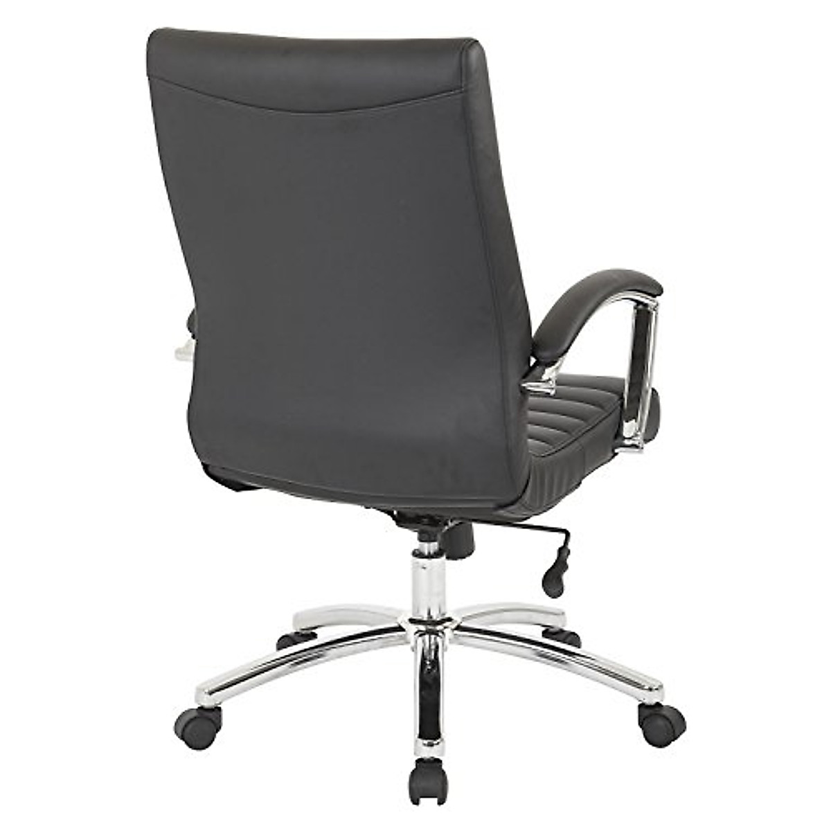 Office Star FL Series Executive Faux Leather Adjustable Office Chair with Built-in Lumbar Support, Mid-Back, Black