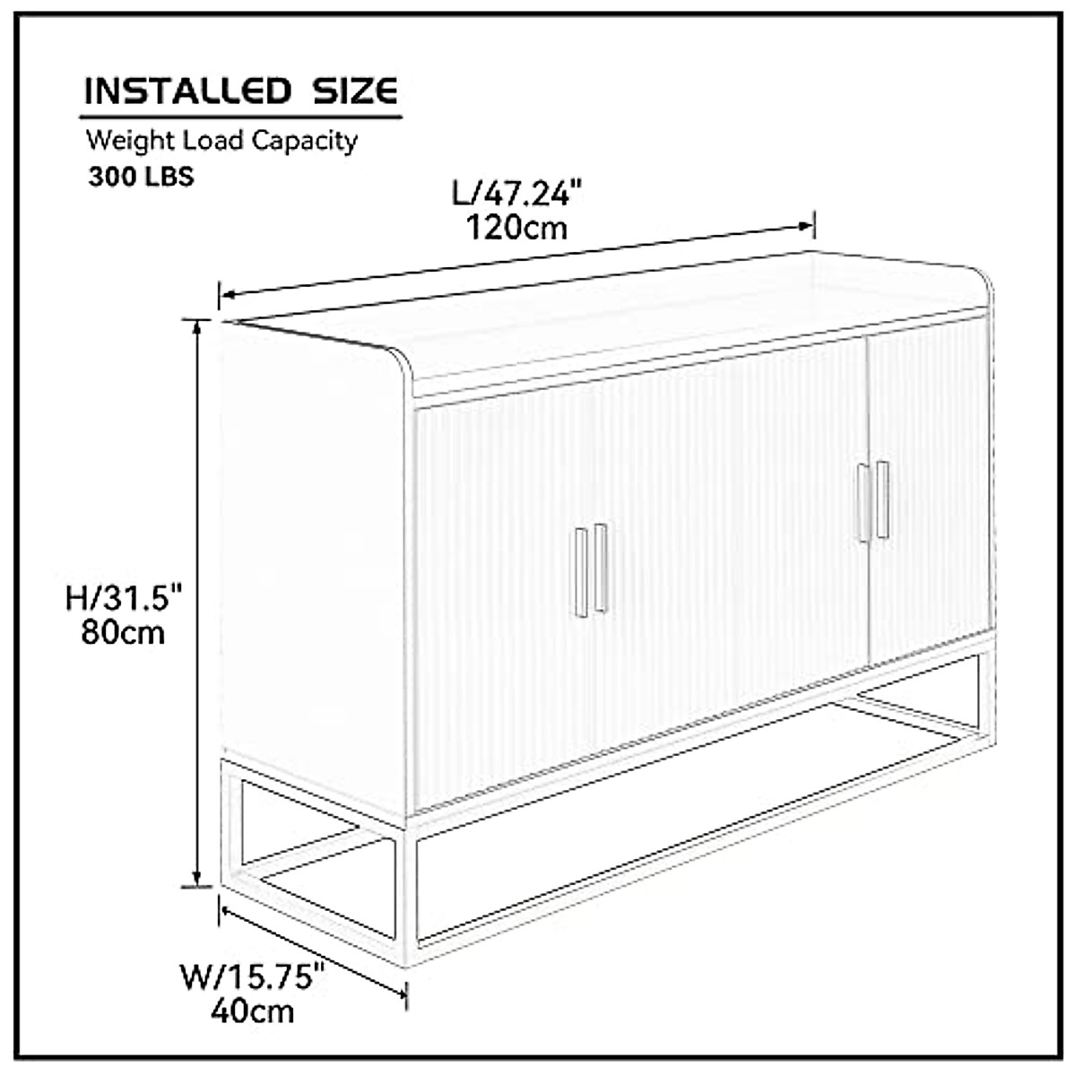 JURMALYN White Sideboard Mid Century Modern Buffet Cabinet Kitchen Storage with Door Adjustable Shelf for Dining Room Living Room Kitchen Farmhouse