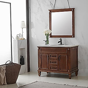 BWE Waterfall Bathroom Faucet Oil Rubbed Bronze Single-Handle One Hole Sink Faucet Farmhouse Bath Vanity Lavatory Restroom Faucets Antique