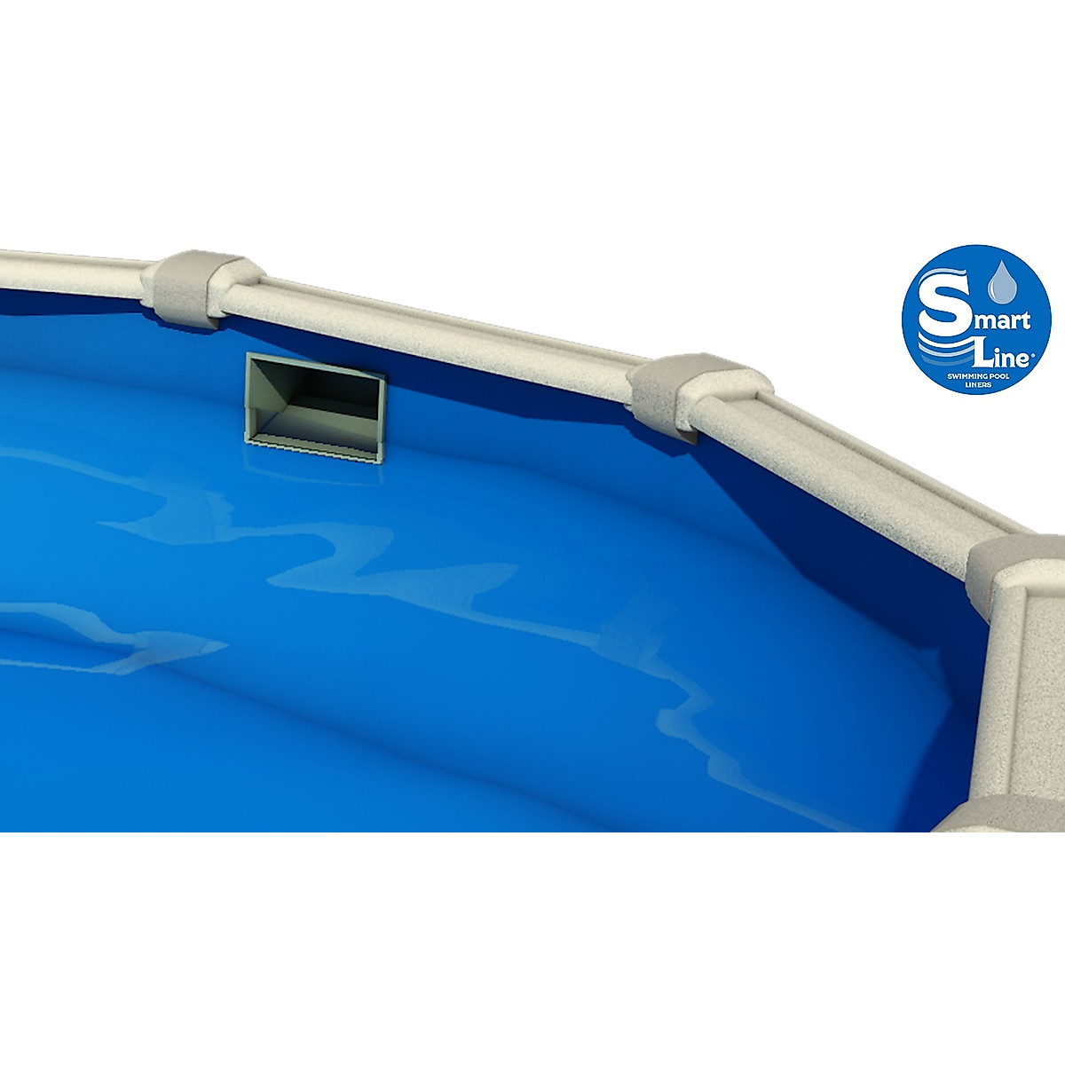 Smartline Solid Blue 24 Foot Round Liner | Overlap Style | 48-to-52-Inch Wall Height | 30 Gauge Virgin Vinyl | Designed for Steel Sided Above-Ground Swimming Pools