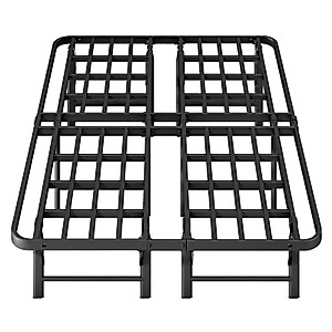 ZIYOO Heavy Duty Folding Bed Frame Queen Size, 14" High Sturdy Steel Slats Support for Mattress, Metal Platform Bed Frame Queen Size, No Box Spring Needed, Quick Assembly, Noise Free, Black