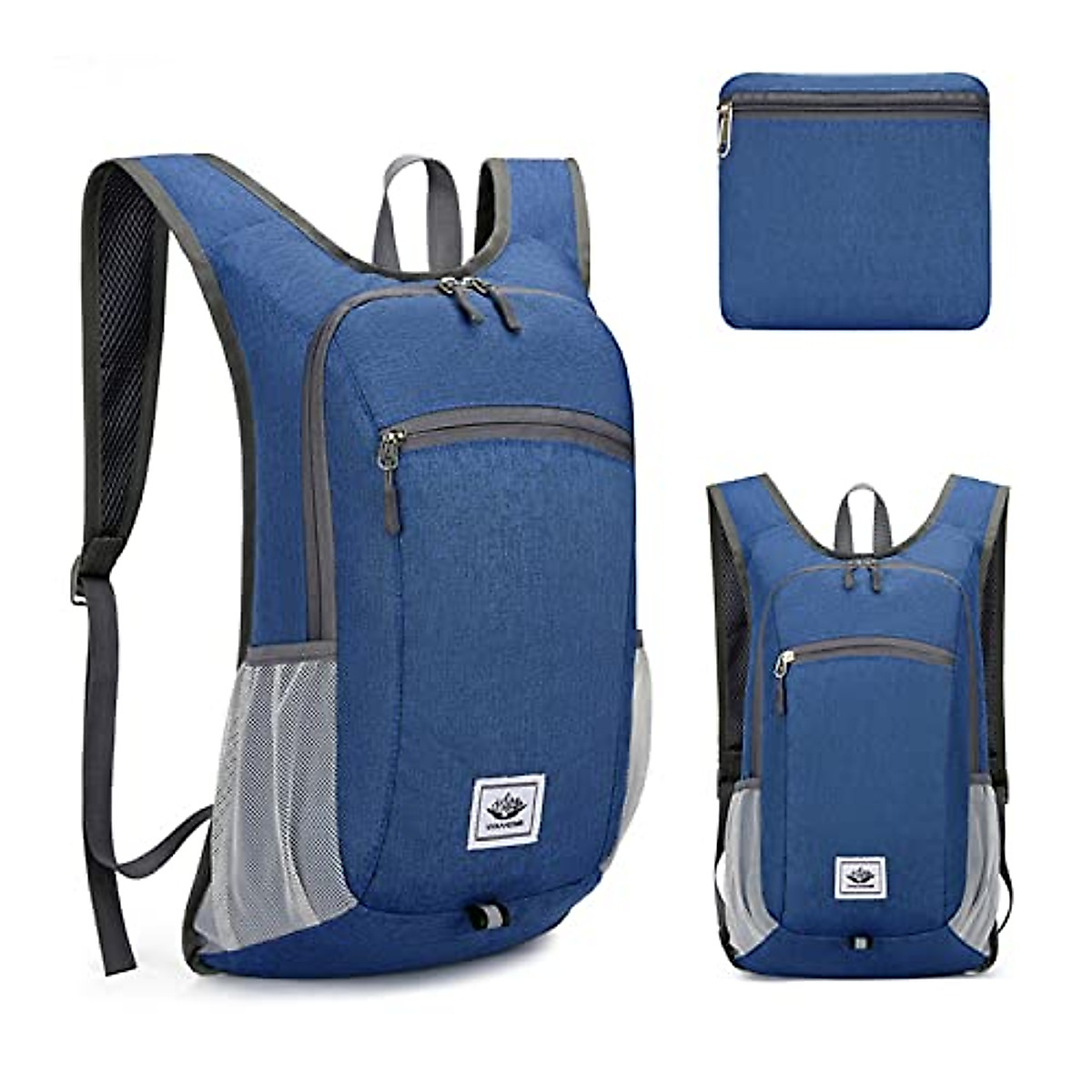 asUwish 12L Hiking Backpack Ultralight Lightweight Packable Hiking Backpacks Water Resistant Folding Daypack for Travel (Blue)