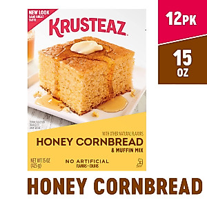 Krusteaz Honey Cornbread and Muffin Mix, 15 Ounce (Pack of 12)
