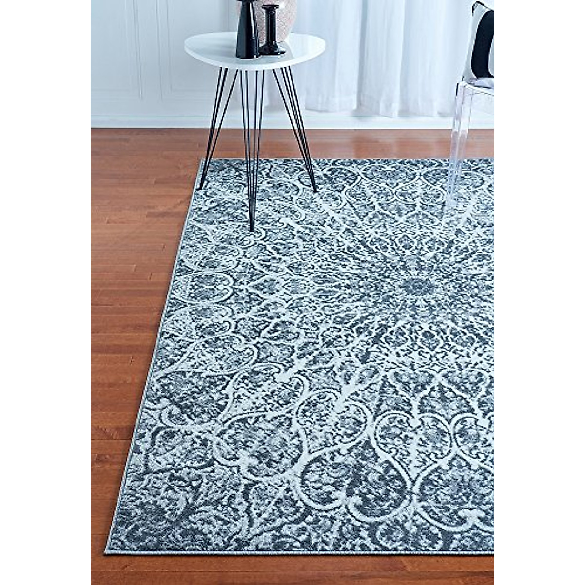 Unique Loom Sofia Collection Area Rug - Grace (5' 1" x 8', Dark Gray/ Gray)