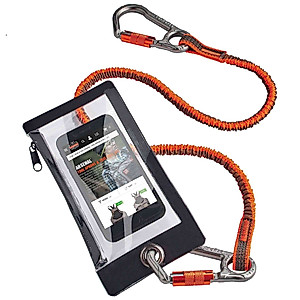 Water Resistant Phone Pouch, Zippered Cell Phone Sleeve, Attaches to Tool Lanyard, Standard Size, Ergodyne Squids 3760S