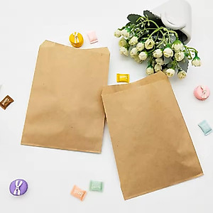 100 Pack Brown Kraft Paper Bags, 6" x 9" Inches, Gift Card, Gift Candy, Cookies, Doughnut, Crafts, Party Favor, Sandwich, Jewelry Merchandise- by RJ Displays