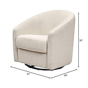 Home Square Fabric Upholstered Swivel Glider in Ivory Boucle (Set of 2)