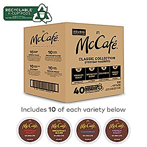 McCafe Classic Collection, Single-Serve Coffee K-Cup Pods, Classic Collection Variety Pack, 40 Count