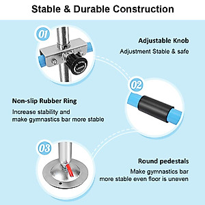 ONETWOFIT Gymnastics Bars Kids Kip Training Bars for Home,Folding Horizontal Bars with Adjustable Height,Practice Bar Gymnastic,Junior Training Bar for Child OT228