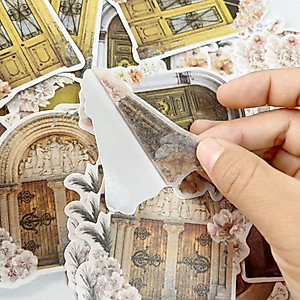 Aesthetic Scrapbook Paper of Flower Garden Series, 80Pcs Vintage Garden Door Scrapbooking Paper for Journaling Supplies, Bullet Junk Journal Kit Art Album Planners Diary DIY Crafts Embellishment