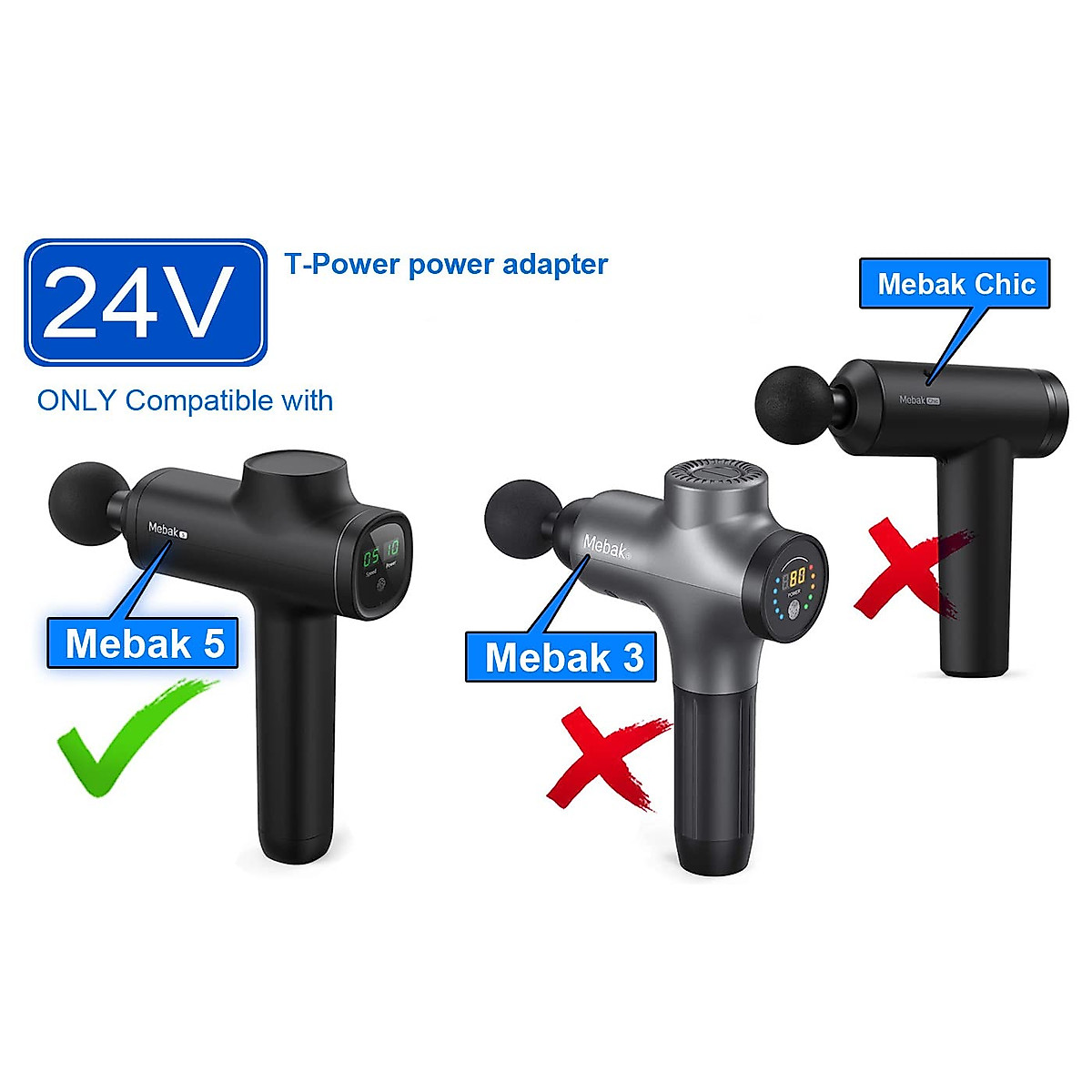 T POWER 24V-26V Charger for LifePro Sonic X, Train Trainingmask, Knot Hero, RecoveryVolt LPSNCXBLK Handheld Deep Tissue Body Back Massager Gun Ac Adapter Power Supply