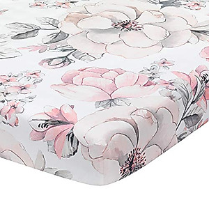 Lambs & Ivy Signature Botanical Baby Watercolor Floral 4-Piece Crib Bedding Set
