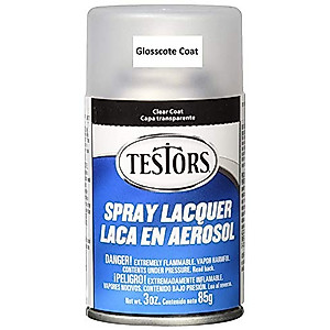 Testors TES1261 Glosscote Spray Enamel 3oz, Clear Coat (Pack of 4) - with Make Your Day Paint Brush Set