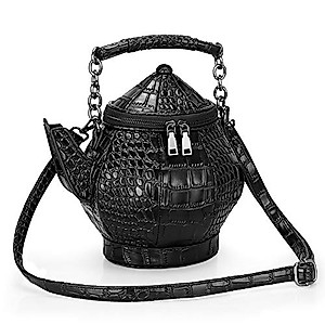 Gothic Purse, Teapot Shaped Crossbody Handbag Novelty Witchy Gift Top-handle Funky Tote Women's Shoulder Bags