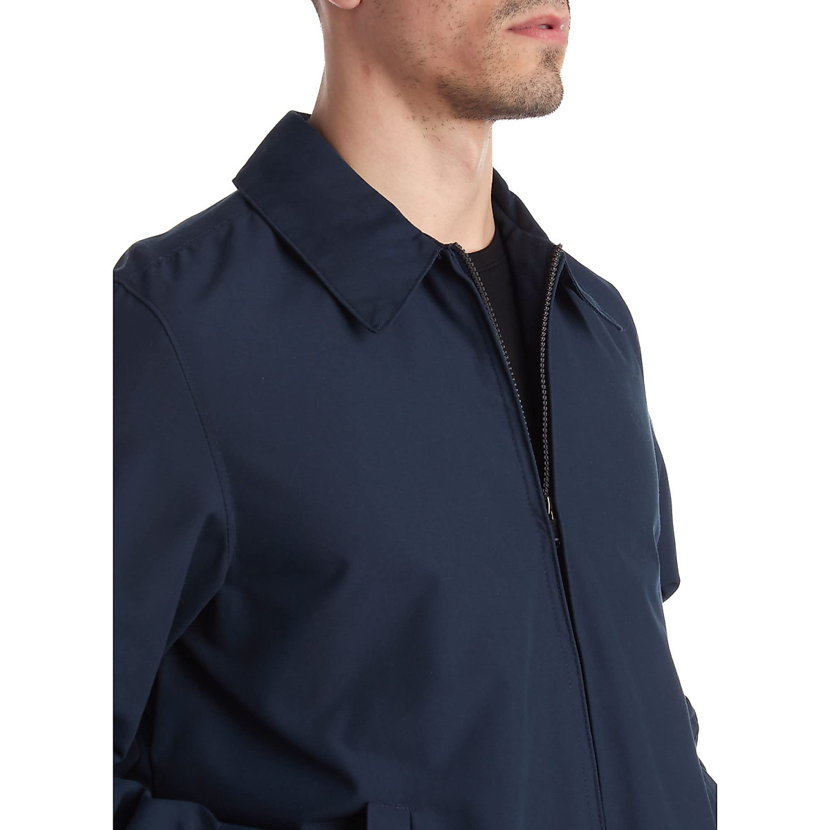Perry Ellis Men's Golf Jacket - Lightweight Microfiber Water Resistant Windbreaker Jacket for Men with Cinched Waist (S-XL), Size Large, Dark Sapphire
