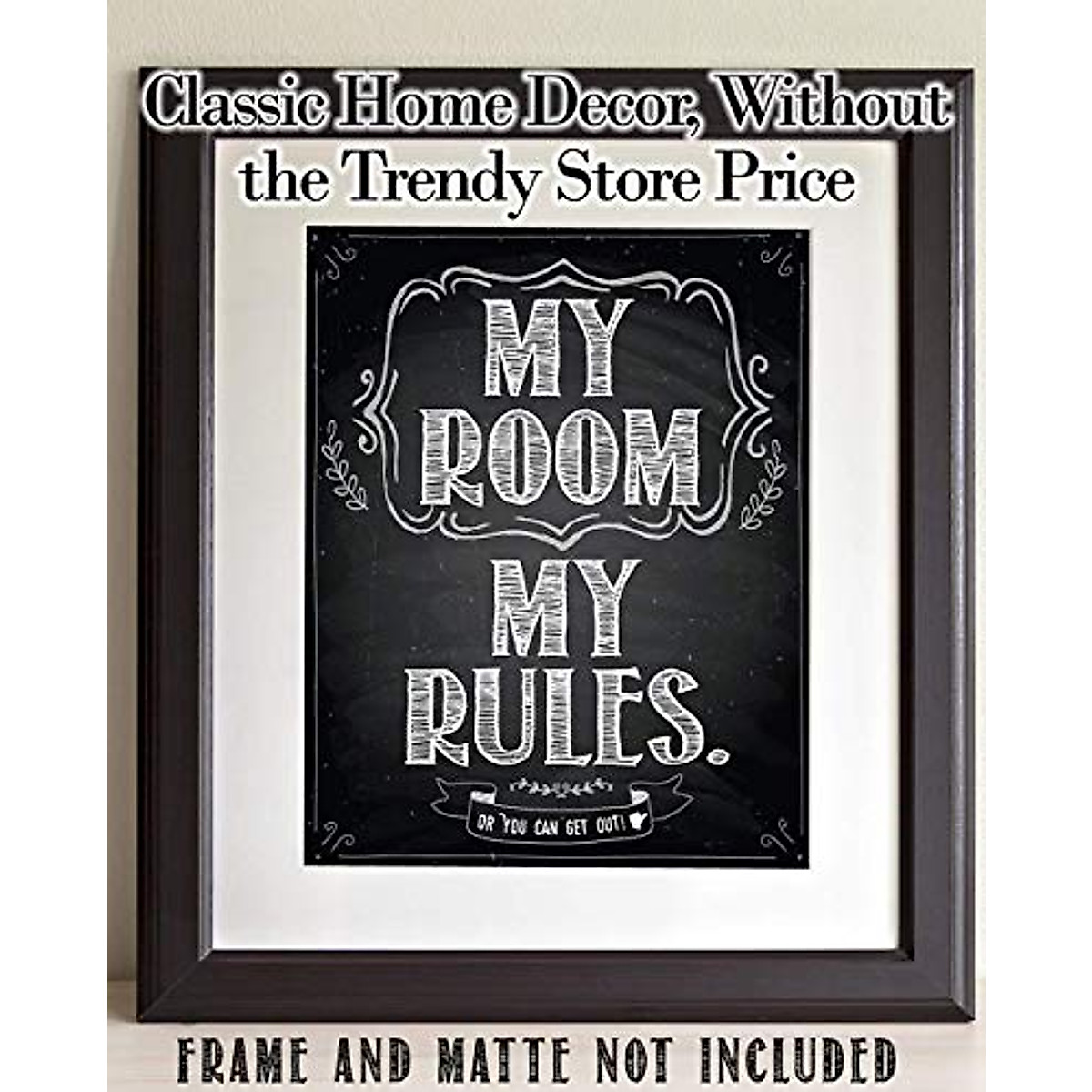 My Room My Rules - 11x14 Unframed Cool Art Print Posters for Teens - Cute Decor for Teen Room Aesthetic, Stuff for College Dorm Room Essentials - Cheap Gift Under $15