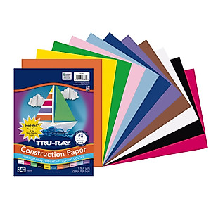 Pacon Tru-Ray Sulphite Construction Paper, 9-inch x 12-inch, Assorted Colors, 240 Sheets (PAC6586)