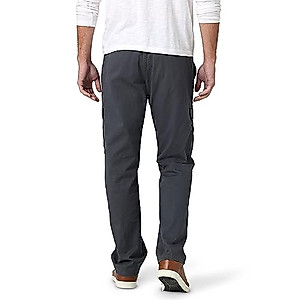 Wrangler Authentics Men's Relaxed Fit Stretch Cargo Pant, Anthracite Twill, 34W x 30L