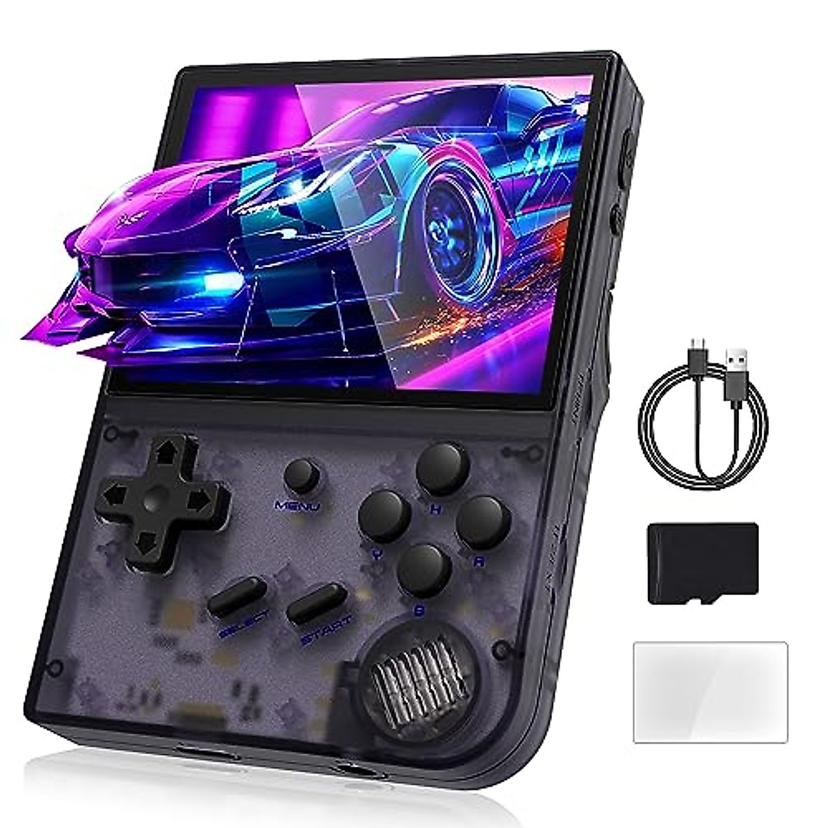 Retro Handheld Game Console, Anbernic RG35XX Handheld Emulator Console, Miyoo-Mini-Plus Style Portable Game Console Built-in 5474 Classic Games, Speaker, 2600mAh Rechargeable Battery(Purple)