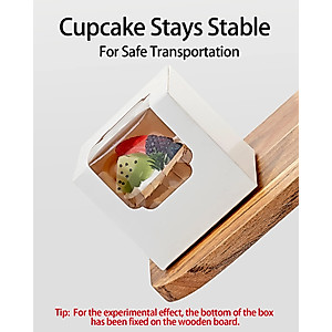 Happyhiram Cupcake Boxes 50 Pcs White Individual Cupcake Box, Single Cupcake Containers Cardboard Holders with Inserts and Window for Muffins Cocoa Bombs Packaging Togo Boxes for Birthdays Showers Party Favors Packing