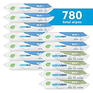 WaterWipes Bundle, Original 540 Count (9 packs) & Textured Clean Wipes 240 Count (4 packs), Plastic-Free, 99.9% Water Based Wipes, Unscented, Hypoallergenic for Sensitive Skin, Packaging May Vary