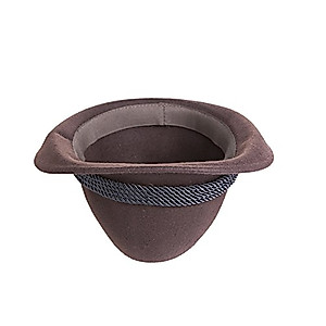 Alpine Holiday Oktoberfest Wool Bavarian Fedora Hat - Brown Color - Size Large (L)