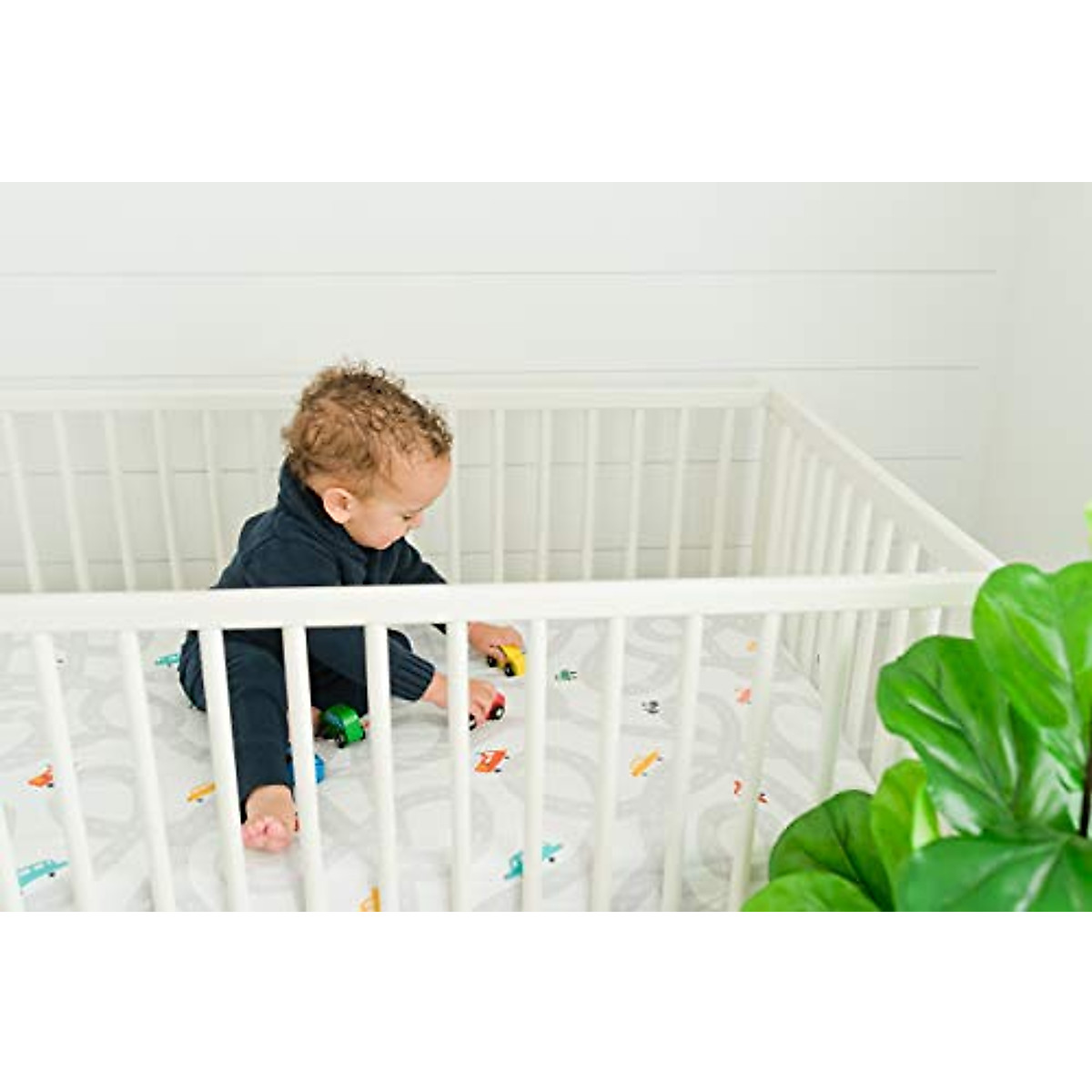 100% Cotton Fitted Crib Sheet - Premium Baby Bedding - Soft, Breathable & Durable - Cars Print