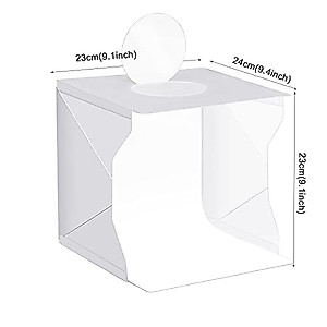 Photo Studio Light Box,Photo Shooting Tent kit,Portable Folding Home Photography Light Tent kit with White/Warm/Soft Lighting + 6 Color Backgrounds for Jewellery,Accessories,Toys and Small Items