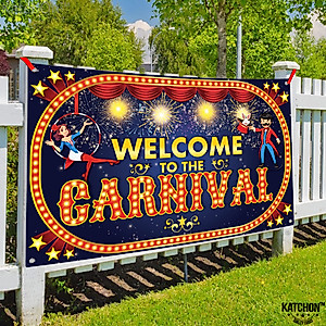KatchOn, Welcome to The Carnival Banner - XtraLarge, 72x44 Inch, Carnival Decorations | Carnival Backdrop for Birthday Party | Carnival Theme Party Decorations for Event | Carnival Party Decorations