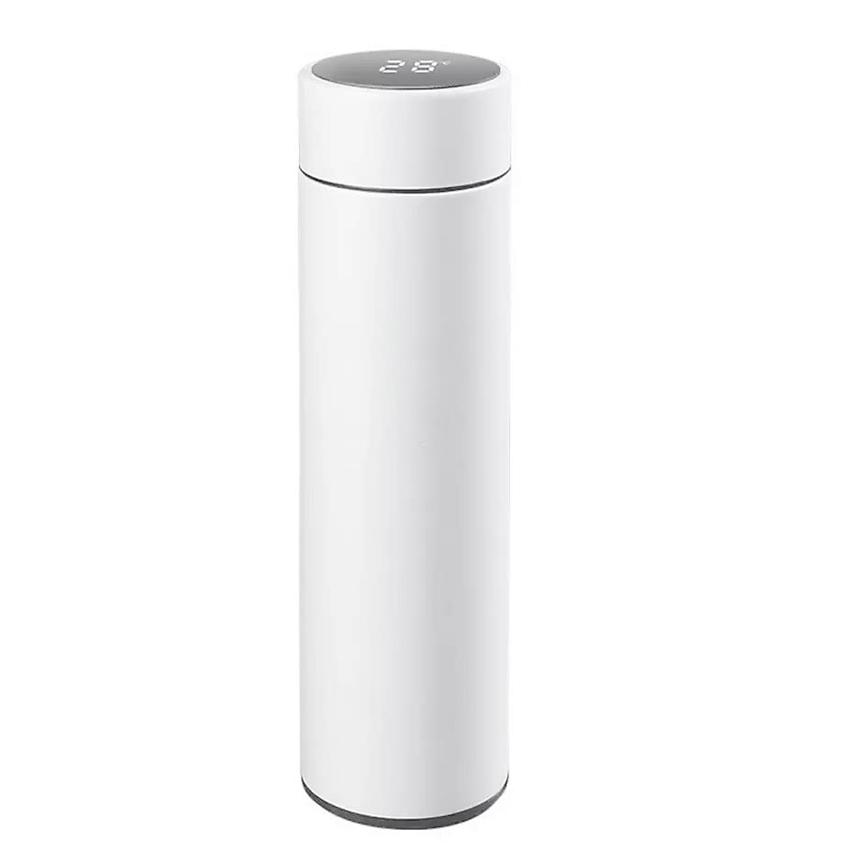500ml Thermos Stainless Steel Double Wall Vacuum Flask Smart Water Bottle with LED Screen for Temp (White)