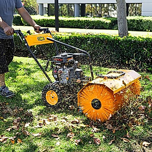 Stark USA Dirt/Debris Power Sweeper 31" Brush Broom in Clearing Path 7HP Engine Gas Walk-Behind for Leaves, Dirt, and Gravel
