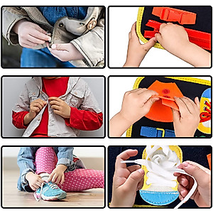 QIFUN Busy Board Toddlers, Montessori Toys for 1 2 3 Year Old, Sensory Toys for Toddlers 1-3, Travel Toy for Kids 1-4 Years Old Educational Learning Toys for Babies Develop Basic Skills